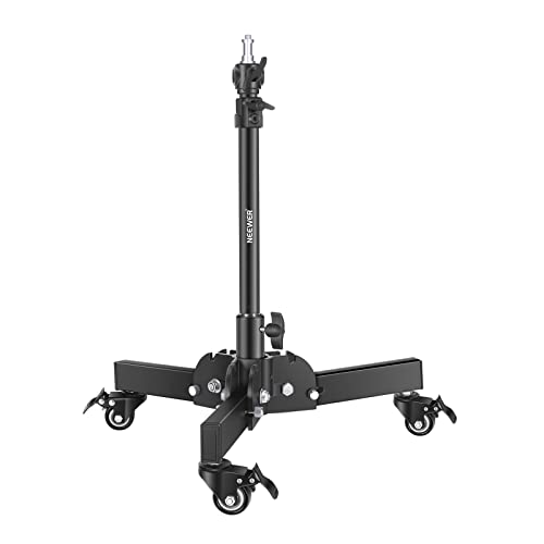 NEEWER Heavy Duty Light Stand with Casters, 2.4ft Max Height Foldable Tripod Stand for Low-Angle/Tabletop Shooting, Photography Light Stand for Softbox, Monolight and Other Photographic Equipment