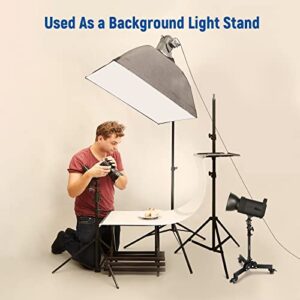 NEEWER Heavy Duty Light Stand with Casters, 2.4ft Max Height Foldable Tripod Stand for Low-Angle/Tabletop Shooting, Photography Light Stand for Softbox, Monolight and Other Photographic Equipment