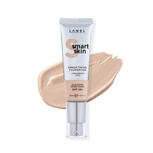 lamel smartskin serum tinted foundation - hydrating & nourishing - hypoallergenic & skin-caring - color correcting - anti-aging formula with hyaluronic acid - 402, 1,18 fl.oz