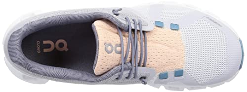 ON Women's Cloud 5 Push Sneakers, Glacier/Undyed White, 6