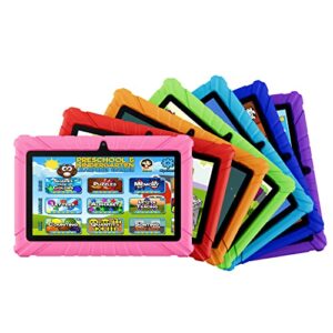 Contixo V8-4 7” Kids Tablet, 2GB RAM, 16GB Storage, Android 11 GO, Ultimate Learning Tablet for Children with Teacher’s Approved Apps, Kid Proof Protection Case, Blue