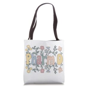 groovy pharmd flowers doctor of pharmacy tote bag