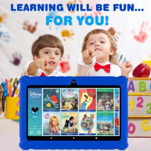 Contixo V8 7” Kids Tablet, 2GB RAM, 32GB Storage, Android 11 GO, Ultimate Learning Tablet for Children with 50+ Disney Storybooks, Kid Proof Protection Case, DkBlue