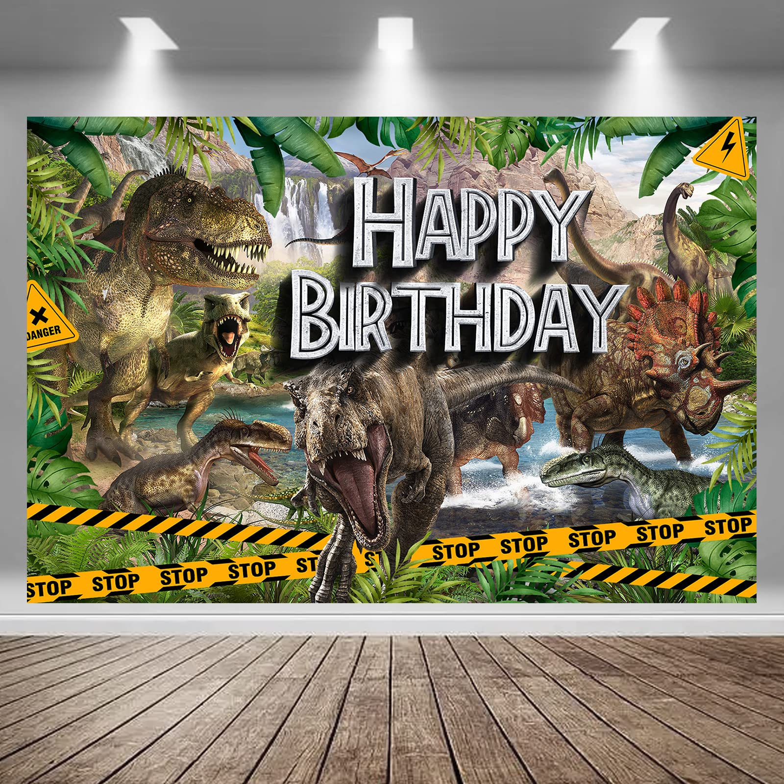 POILKMNI Dinosaurs Birthday Party Decorations 5x3ft Safari Jungle Dinosaur World Birthday Party Backdrop Banner for Boys Kids Birthday Photo Background for Indoor Outdoor Party Supplies Banner