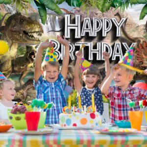 POILKMNI Dinosaurs Birthday Party Decorations 5x3ft Safari Jungle Dinosaur World Birthday Party Backdrop Banner for Boys Kids Birthday Photo Background for Indoor Outdoor Party Supplies Banner