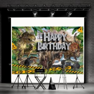 POILKMNI Dinosaurs Birthday Party Decorations 5x3ft Safari Jungle Dinosaur World Birthday Party Backdrop Banner for Boys Kids Birthday Photo Background for Indoor Outdoor Party Supplies Banner