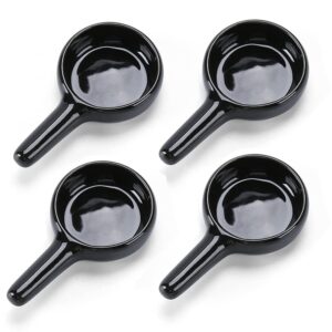 4pcs ceramic candle spoon tray holder tealight wax warmer little candle spoon replacement fragrance aromatherapy furnace accessories, black