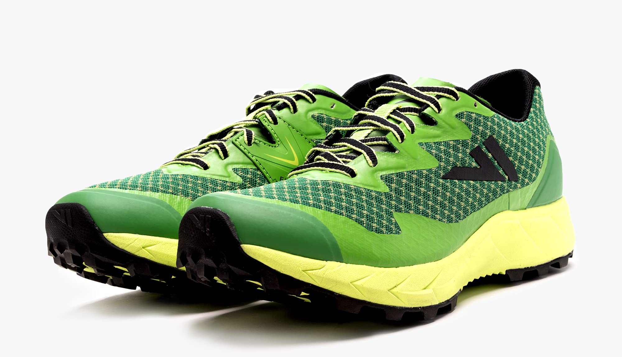 VJ Ultra 2 Long-Range Race Trail Running Shoes with Rock Plate and More Grip - M 6.5/W 8 Green