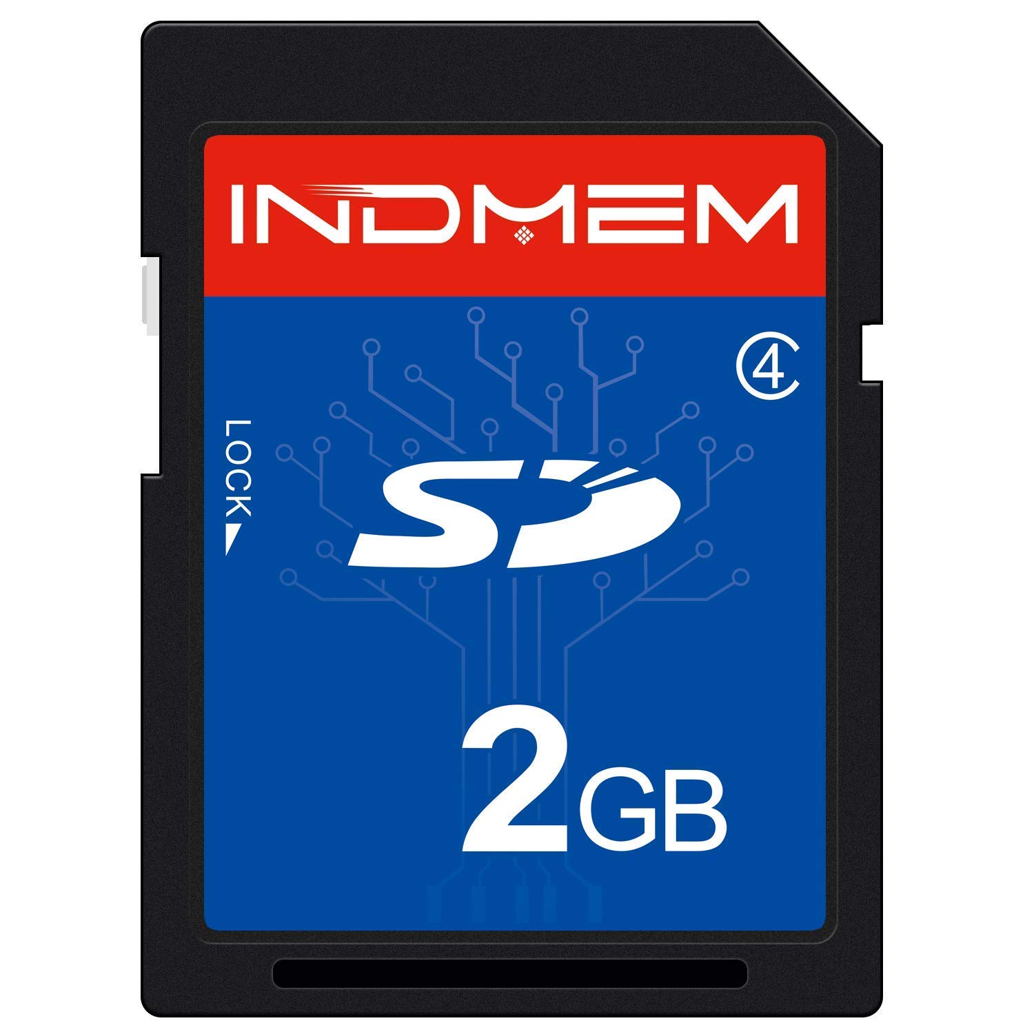 INDMEM SD Card 2GB Class 4 Flash Memory Card 2G SLC Stanard Secure Digital Cards (1PC)