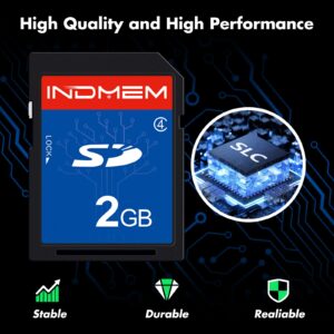 INDMEM SD Card 2GB Class 4 Flash Memory Card 2G SLC Stanard Secure Digital Cards (1PC)