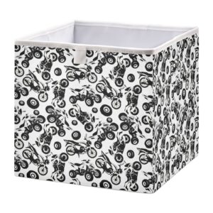 motorcycle and quad cube storage bin collapsible storage bins waterproof toy basket for cube organizer bins for kids girls boys toys book office home shelf closet - 11.02x11.02x11.02 in