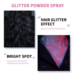 Ibccndc Glitter Spray Shimmer Silver Glitter Hairspray for Women Tiktok, Hair and Body Glitter Spray