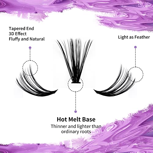 Individual Cluster Lashes 30D/40D Mixed Natural Eyelash Clusters C/D Curl 0.07mm Matte Black Soft 12-16mm Mink DIY Individual Eyelashes Cluster Lashes Extension By Wendy Lashes (30/40D-D)