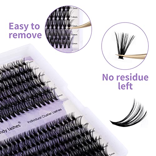 Individual Cluster Lashes 30D/40D Mixed Natural Eyelash Clusters C/D Curl 0.07mm Matte Black Soft 12-16mm Mink DIY Individual Eyelashes Cluster Lashes Extension By Wendy Lashes (30/40D-D)