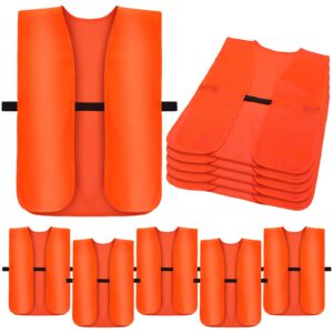 chuarry 5 pcs blaze orange hunting vest adult unisex safety hunting vest outdoor orange safety hunting vest for men high visibility vest unisex adult women outdoor, medium