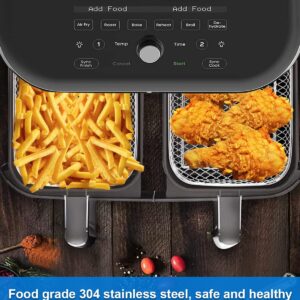 Air Fryer Rack for Ninja Foodi Air Fryer, 304 Stainless Steel Three Stackable Dehydrator Rack Toast Rack Stand Accessories for Ninja DZ201 DZ401 Dual Air Fryer