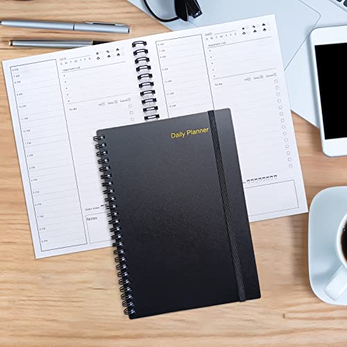 Cheneyboo Daily Planner Undated, To Do List Notebook with Hourly Schedule Goal Planner, Set Clearly Goals Increase Productivity, 120 Pages ,5.7"x 8.4", Black