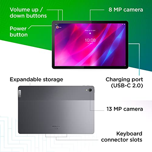 Lenovo - Tab P11 Plus - Tablet - 11" 2K Display - MediaTek Helio G90T Processor - 6GB Memory - 128GB Storage - Dolby Atmos - Android 11 - WiFi & Bluetooth - Long Battery Life - Keyboard Included