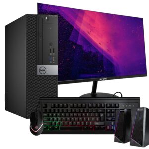 dell optiplex 7050 small desktop computer (sff) pc | intel i5 (3.8ghz turbo) | 16gb ddr4 ram | 500gb ssd + 1tb | wifi-5g + bt | win 10 pro | new 24” monitor | rgb mouse, keyboard + speakers (renewed)