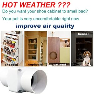 Fostaugh 2 inch 50mm Inline Duct Ventilation Fan Dog House, Pet Indoor Vent Blower Air Vent Check Valve for Greenhouse Bathroom Tent Room Basement Attic Kitchen, White