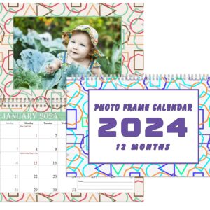 2024 Photo Frame Wall Spiral-bound Calendar (Add Your Own Photos) - 12 Months Desktop/Wall Calendar/Planner - (Edition #011)