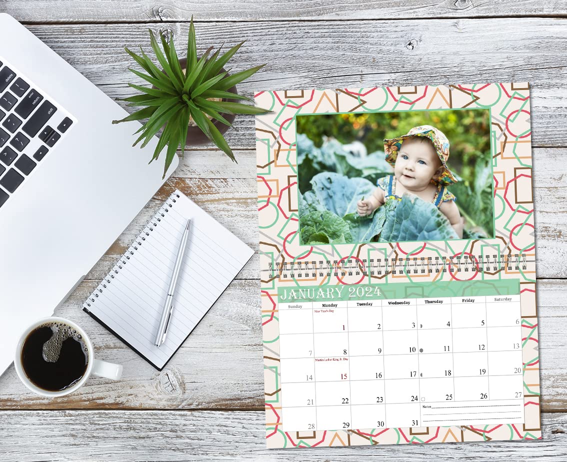 2024 Photo Frame Wall Spiral-bound Calendar (Add Your Own Photos) - 12 Months Desktop/Wall Calendar/Planner - (Edition #011)