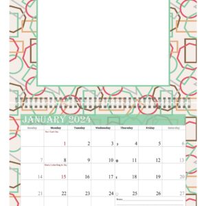 2024 Photo Frame Wall Spiral-bound Calendar (Add Your Own Photos) - 12 Months Desktop/Wall Calendar/Planner - (Edition #011)