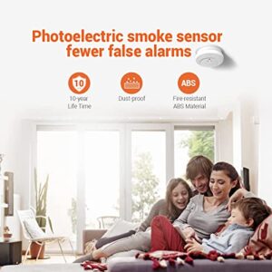 Jemay Smoke Detector, Smoke Alarm with Advanced Photoelectric Technology, Smoke Detector with Test Button and Low Battery Reminder, Fire Alarm with Battery Backup Used in Home, AW106, 2 Packs