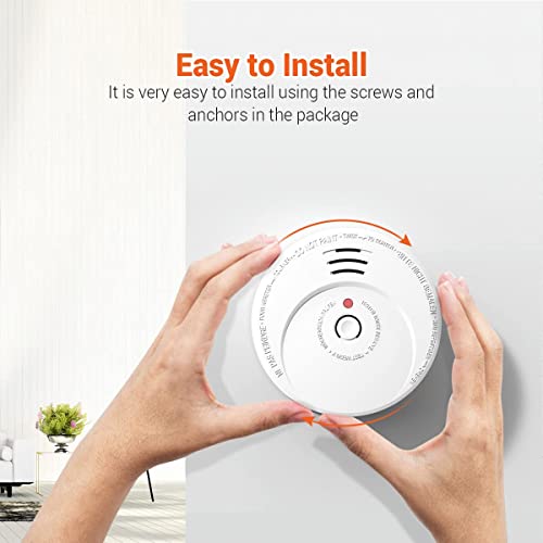 Jemay Smoke Detector, Smoke Alarm with Advanced Photoelectric Technology, Smoke Detector with Test Button and Low Battery Reminder, Fire Alarm with Battery Backup Used in Home, AW106, 2 Packs