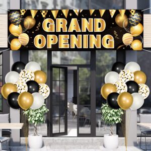 FeelWarm 31Pcs Grand Opening Party Decorations Kit Grand Opening Banner with 12Inches Latex Balloons New Store Opening Sign Supplies Large Advertising Opening Backdrop Decor for Shop Business