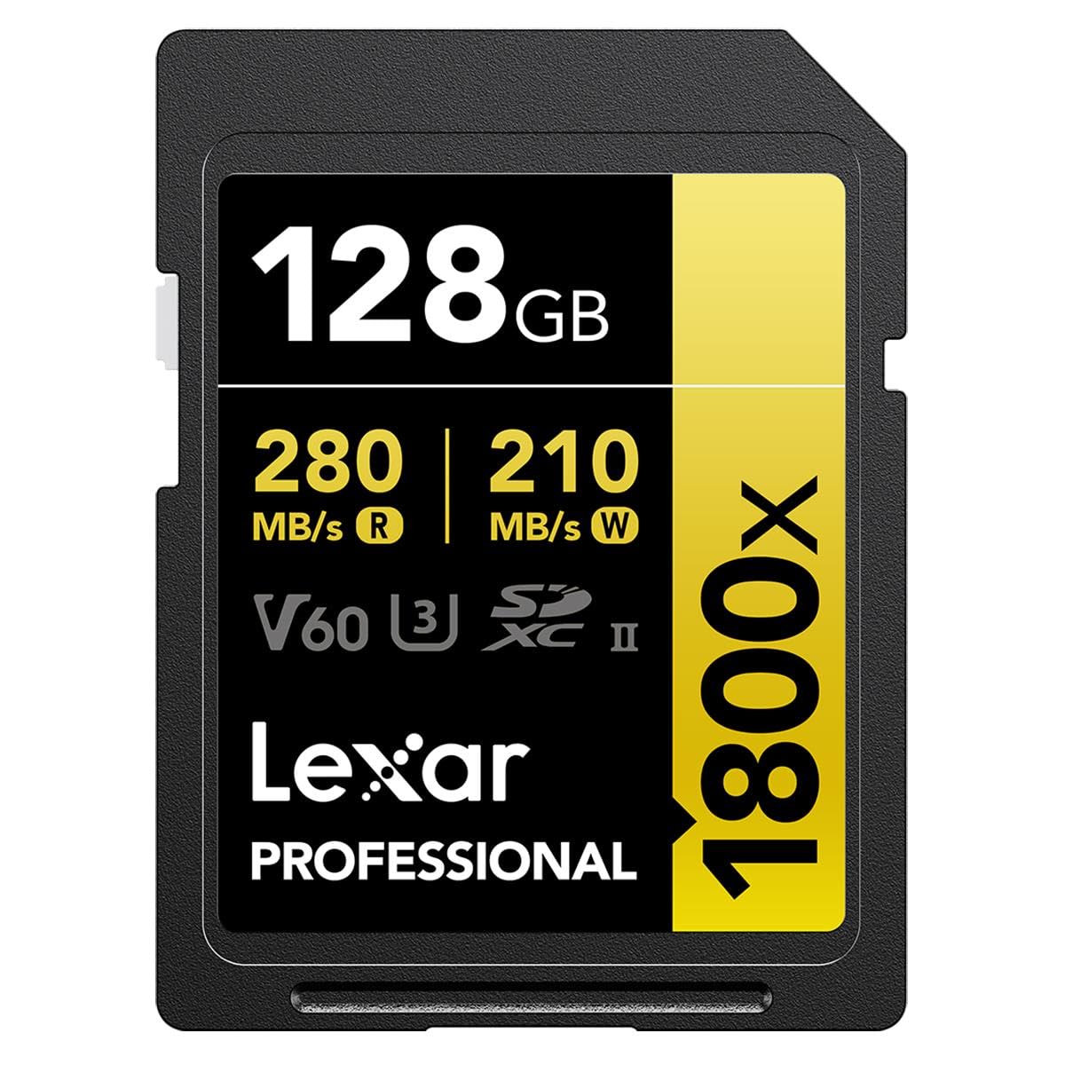 Lexar 128GB Professional 1800x UHS-II SDXC Memory Card (Gold Series)