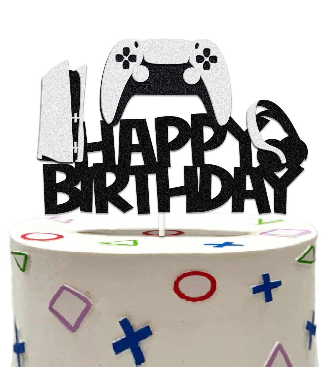 Video Game Cake Toppers Game Cake Decoration with Glitter Game for Video Game themed Party