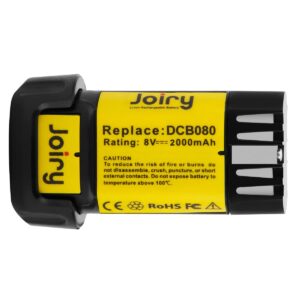 Joiry 8V 2Pack Battery for DEWALT 2000mAh Li-ion Replacement DCB080 DW4390 DCF680N1 DCF680N2 DCF680G2 (2 Packs)