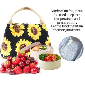 Sunflower Backpack for Teen Girls, Floral School Bags Bookbags with Lunch Box Pencil Case