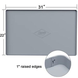 Eapele Under Sink Mat Kitchen Cabinet Tray,28"x22",Flexible Waterproof Silicone Made, Hold up to 2 Gallons Liquid (Gray)