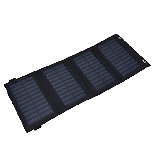 plplaaoo Solar Panel, Solar Battery Charger, Portable Solar Panel, Solar Battery Maintainer, 20W High Conversion Rate Solar 4 Folding Bag with USB Output Waterproof Solar Charger for Cellphone (2A