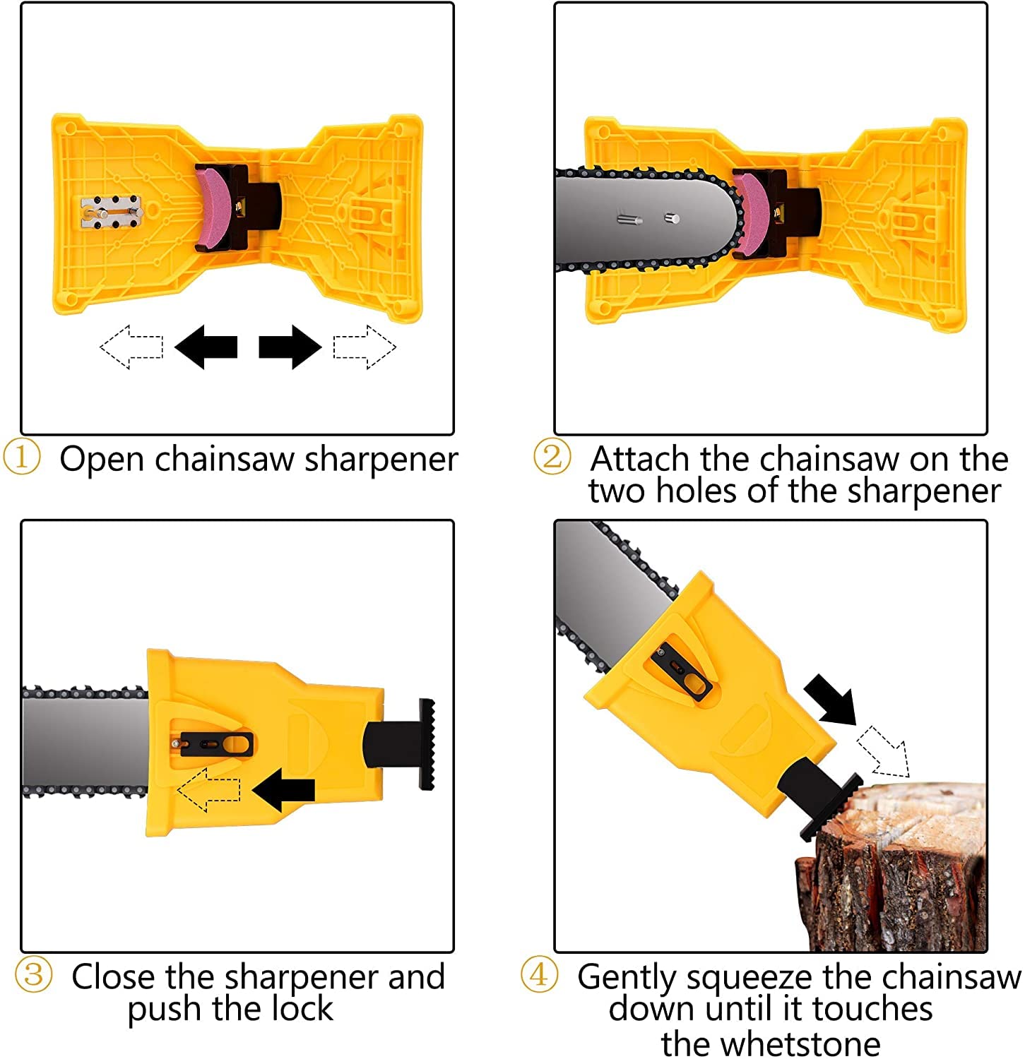 shuoguoleilei Chainsaw Sharpener, Chainsaw Sharpening Kit Chain Saw Blade Sharpener Fast Sharpening Stone Grinder Tools Bar Mounted Fit for 14 16 18 20 Inches with 5 Whetston (Red)