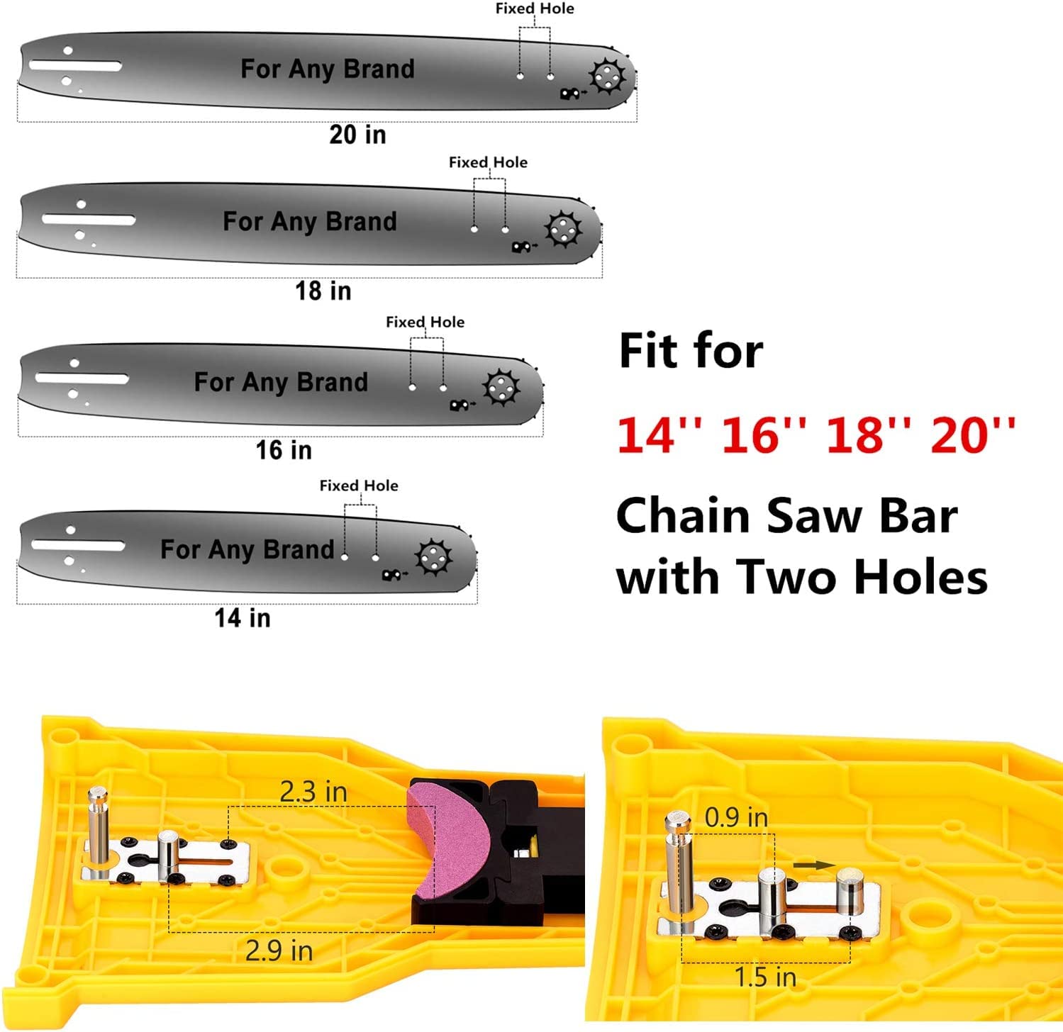 shuoguoleilei Chainsaw Sharpener, Chainsaw Sharpening Kit Chain Saw Blade Sharpener Fast Sharpening Stone Grinder Tools Bar Mounted Fit for 14 16 18 20 Inches with 5 Whetston (Red)