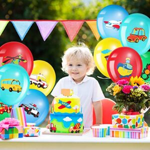 40 Pack Transportation Party Balloons Decorations Traffic Balloons Vehicle Latex Balloons Transport Party Supplies for Boys Kids Baby Shower Birthday Decoration