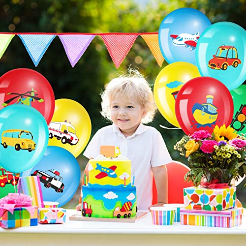 40 Pack Transportation Party Balloons Decorations Traffic Balloons Vehicle Latex Balloons Transport Party Supplies for Boys Kids Baby Shower Birthday Decoration