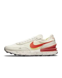 nike women's waffle one crater pale ivory/orange-light bone (dj9640 101) - 10