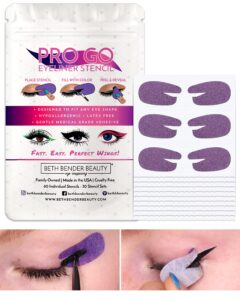 beth bender beauty pro go eyeliner stencil | cat eyeliner stencil | made in usa | cruelty free & vegan (pro go)