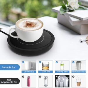 Coffee Mug Warmer, 104℉/131℉/176℉ 3-Temp Settings Temperature 4H Auto Shut Off 36W Warmers Heating Plate Desk Home Use for Coffee, Tea, Milk, Beverage, Cocoa, Candle