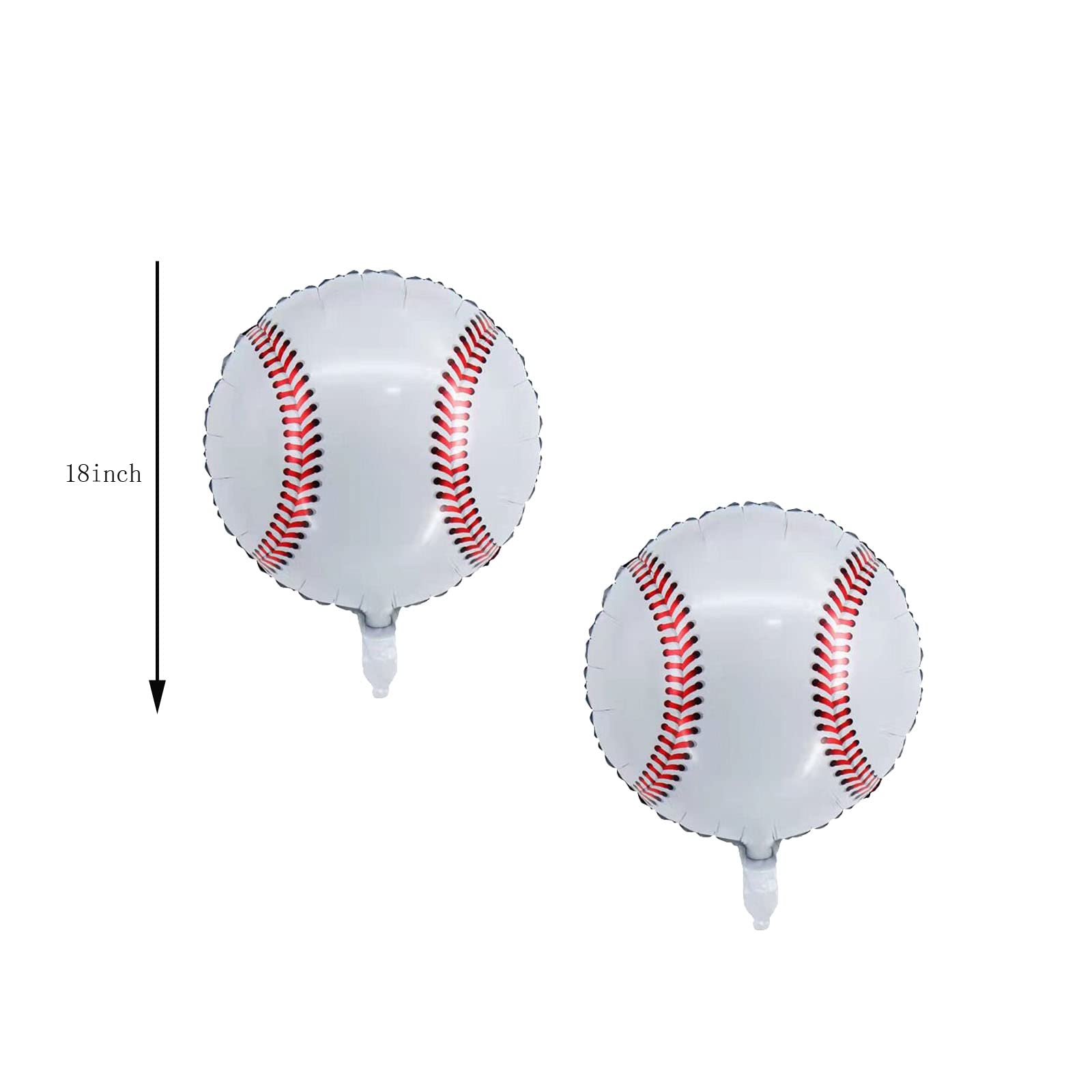 CHIL 8 PCS 20 Inch Baseball Balloons and Baseball Glove Balloons Sports Mylar Balloon for Baseball Themed Birthday Baby Shower Decoration Party Supplies, White,red