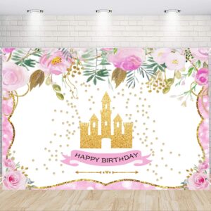 GREPARPY Princess Party Decorations - Princess Birthday Decorations Include Balloon Arch, Banner, Backdrop, Tablecloth, Tulle, Crown, Wand, Sash, Cake Topper, Girls Princess Birthday Party Supplies