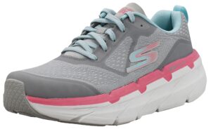 skechers women's max cushion-17690 sneaker, grey/pink, 9 m