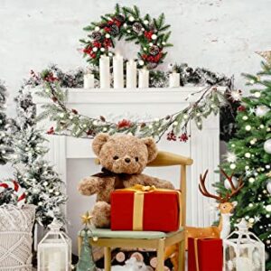 Kate 10×8ft (3×2.5m) Bokeh Bohemia Christmas Tree Photo Backdrop White Fireplace Brick Wall Xmas Photography Background for Christmas Studio Props