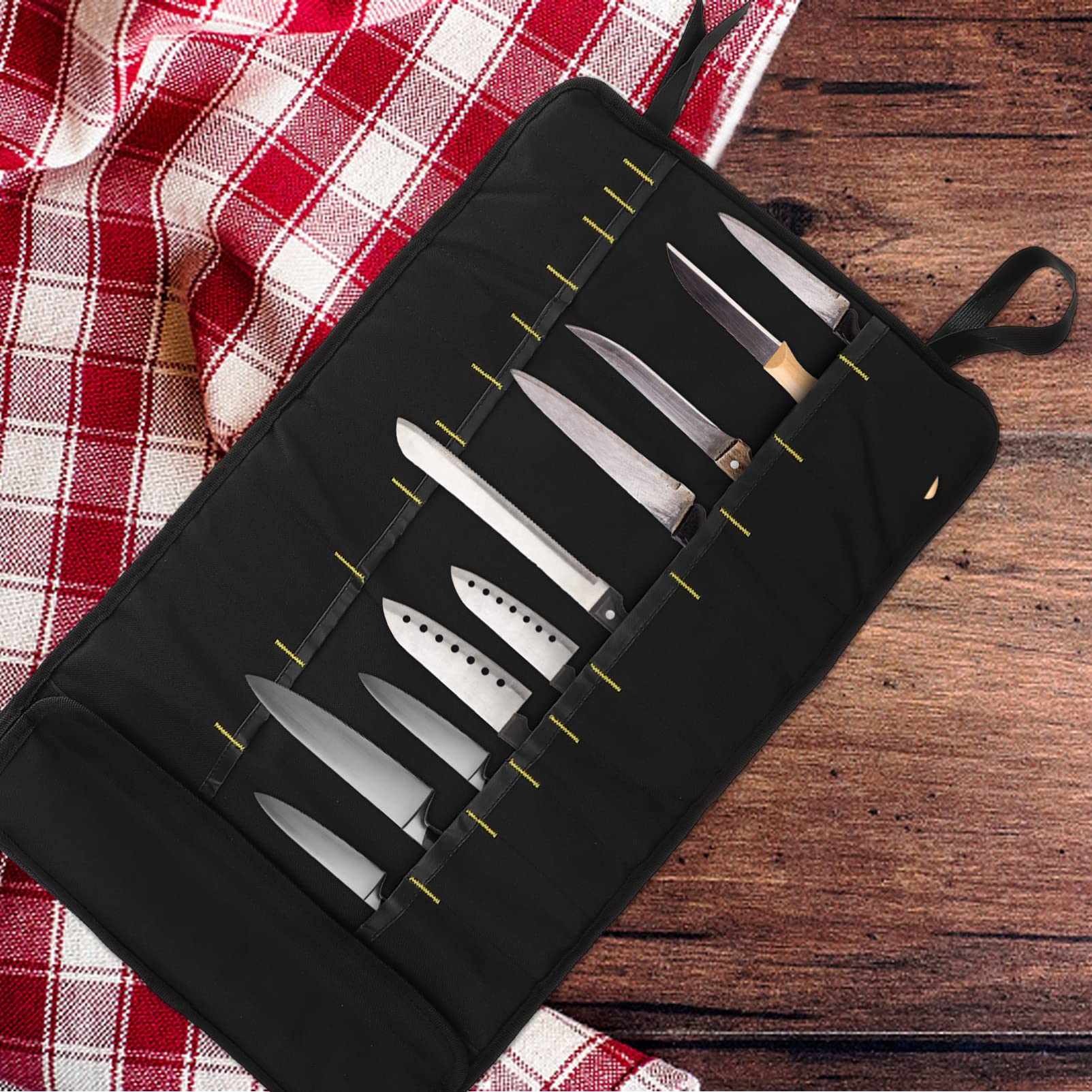 SHERCHPRY Cutlery Holder Chef Set chef bag roll bag 22 slots case cutlery carrier cooking tool holders for gifts culinary kitchen bag knives cleaver Utensil Set Cutlery Storage