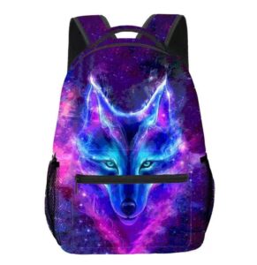 wolf galaxy sky kids backpack, daypack bag for men women boys girls school travel one size