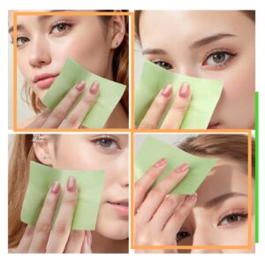 Blotting Paper, HNYYZL Oil Absorbing Sheets for Oily Skin 600 Sheets, Oil Control for Face, Makeup Blotting Paper, Natural Oil Absorbing Facial Blotting Sheets for Oily Skin Care (Pack of 6)